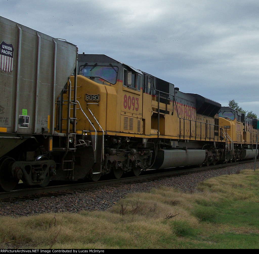 UP 8093 on westbound UP empty grain train